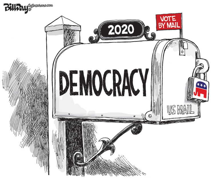 Political Cartoon on 'Trump, GOP Eye USPS Privatization' by Bill Day ...