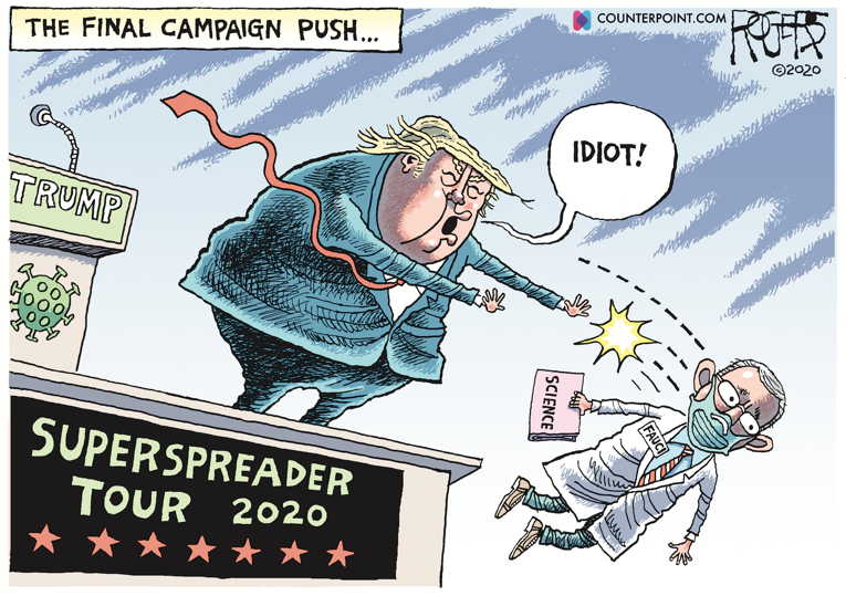 Political Cartoon on 'Second Wave Slams Planet' by Rob Rogers at The ...