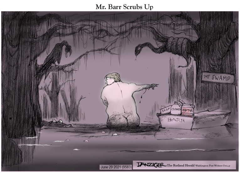 Political Cartoon on 'Barr Sings His Praises' by Jeff Danziger at The ...