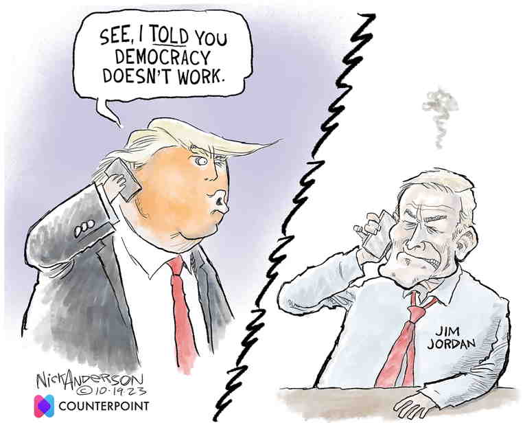Political Cartoon on 'House Rejects Jim Jordan' by Nick Anderson ...